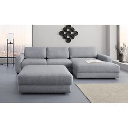 Home Affaire Ecksofa &raquo;Bloomfield, bequem und elegant, Breite 303cm, L-Form&laquo; mit Bettfunktion und Bettkasten, Unser Dauertiefpreis grau 100% Polyester 