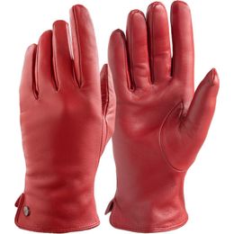 Pearlwood Damen Pearlwood Lederhandschuhe &raquo;PAM&laquo; weiches Fleece-Innenfutter, Temperaturregulierend, Seitenschlitz rot 7.5