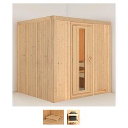 Karibu Sauna &raquo;Sodin&laquo; Set, ohne Ofen beige ohne Ofen, (ohne Ofen)