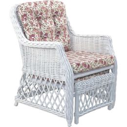Home Affaire Rattanstuhl () Handarbeit, Ma&szlig;e (B/T/H): (67/75/91) wei&szlig; Rattan B/H/T: 67cm x 91cm x 75cm