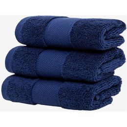 Gaestehandtuecher &raquo;Premium Low-Twist Baumwolle 550 g/m&sup2; &ndash; 3 G&auml;stehandt&uuml;cher&laquo; 30&times;50 cm &ndash; weich, saugf&auml;hig und ideal f&uuml;r G&auml;ste & Alltag blau Frottier, 