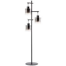 Brilliant Stehlampe &raquo;Simonis&laquo; E27 1 Stk. 152 cm H&ouml;he, &Oslash; 46 cm, 3 x E27, max. 52 W, Metall/Glas schwarz 3, &Oslash; 46cm H: 152cm, 1 Stk.