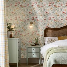 Laura Ashley Vliestapete &raquo;Shropshire Posy&laquo; 3D-Optik glatt 10mx52cm (ca. 5m2) rosa Vlies B/L: 0,52m x 10m, Rollen: 1