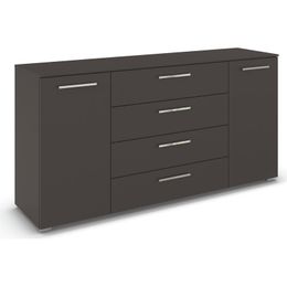 Rauch Kombikommode &raquo;Sideboard Schubkommode Kommode MONTCLAR Front Dekor/Hochglanz/Glas&laquo; Breite 160 / H&ouml;he 81 cm, 2 Einlegeb&ouml;den, inkl. Soft-Close-