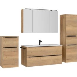 Nobilia Badm&ouml;bel-Set &raquo;Levere&laquo; vormontiert, mit Soft-Close, 4 Stk. tlg. braun B/H/T: 230cmcm x 169cmcm x 48,7cmcm, Griffe schwarz