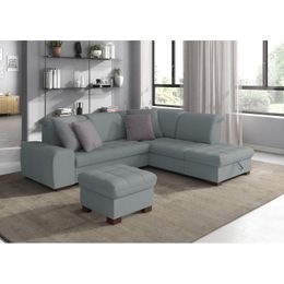 Sit & More sit&more Ecksofa &raquo;Luxor L-Form&laquo; wahlweise mit Schlaffunktion, Stauraum und Kopfteilverstellung blau Luxus-Microfaser ALTARA NUBUCK (100% Polyester);