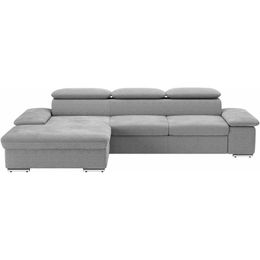 Sit & More sit&more Ecksofa &raquo;Valantine L-Form, B: 286 cm&laquo; mit Arm- & Kopfteilverstellung, optional mit Schlaffunktion grau 100% Polyester B/H/T: 286cm x 73cm x 