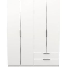 Demeyere Group Kleiderschrank &raquo;Ghost&laquo; Breite ca. 157cm, H&ouml;he ca. 200cm wei&szlig; Holzwerkstoff Matt weiss, B/H/T: 157,3cm x 203cm x 51,1cm, Schubladen: 2 