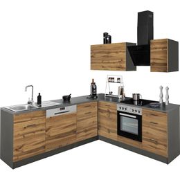 KOCHSTATION Winkelk&uuml;che &raquo;KS-Trier&laquo; ohne E-Ger&auml;te, Stellbreite 220/220 cm grau B/H/T: 220cm x 220cm
