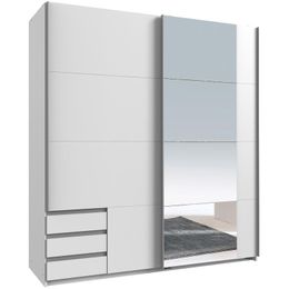 wimex Schwebet&uuml;renschrank &raquo;Emden moderner Kleiderschrank mit Spiegel und Schubladen&laquo; Schlafzimmer Schrank Garderobenschrank mit Schwebet&uuml;ren Topseller wei&szlig; 