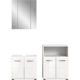 Welltime Badm&ouml;bel-Set &raquo;FLORENZ, 3-teilige Badkombination, hochwertige MDF-Front&laquo; Set, best. aus: Waschbeckenunterschrank, Spiegelschrank, Midischrank 