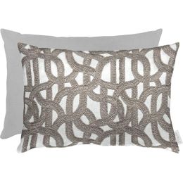 Apelt Dekokissen &raquo;Rafia&laquo; grau Baumwolle, Polyester B/L: 35cm x 50cm, 1 Stk.