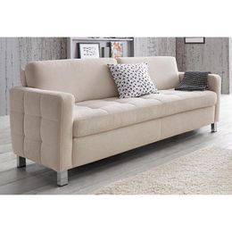 Sit & More sit&more 3-Sitzer &raquo;Pablo&laquo; beige Kunstleder SOFTLUX / Struktur (100% Polyester);Flachgewebe (100% Polyester) / Struktur (100% Polyester) B/H/T: 163cm x