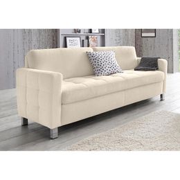 Sit & More sit&more 3-Sitzer &raquo;Pablo&laquo; beige Kunstleder SOFTLUX / Struktur (100% Polyester);Flachgewebe (100% Polyester) / Struktur (100% Polyester) B/H/T: 163cm x