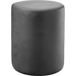 Maintal Polsterhocker &raquo;Wiesenblick&laquo; Hocker rund, merhfach einsetzbar grau B/H/T: 40cm x 50cm x 40cm, Samtstoff