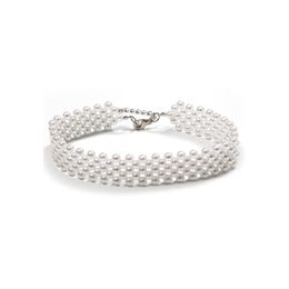 Firetti Damen Perlenkette &raquo;Choker im eleganten Look, breites Design&laquo; mit Acrylperle wei&szlig; Metall Perlen, L: 42