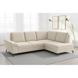 Sit & More sit&more Ecksofa &raquo;Chelsea L-Form, B: 264 cm, mit Armteil-& Sitztiefenverstellung&laquo; optional Schlaffunktion und Bettkasten beige 95% Polyester, 5% 