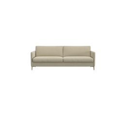 FLEXLUX 3-Sitzer &raquo;Fiore, super Sitzkomfort durch Kaltschaum im Sitz&laquo; schmale Armlehnen, F&uuml;&szlig;e Alu+ Eiche beige 100% Polyester B/H/T: 214cm x 85cm x 