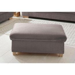 Home Affaire Hocker &raquo;Bergamo&laquo; mit Stauraum grau Luxus-Kunstleder;Struktur weich (100% Polyester);Chenille 100% Polyester;Struktur fein ( 100% 