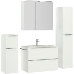 Nobilia Badm&ouml;bel-Set &raquo;Levere&laquo; vormontiert, mit Soft-Close, 4 Stk. tlg. wei&szlig; B/H/T: 160cmcm x 169cmcm x 48,7cmcm, Griffe chrom
