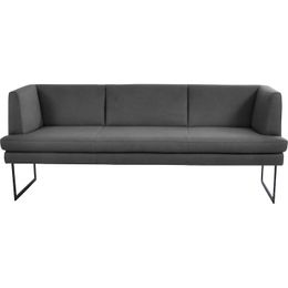 K+w Komfort & Wohnen K+W Komfort & Wohnen Polsterbank &raquo;Cube&laquo; Hammerkissenoptik, 2 Breiten, Metallkufe schwarz grau B/H/T: 209cm x 82cm x 67cm, Leder CLOUD
