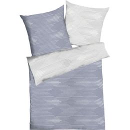 Kaeppel Wendebettw&auml;sche &raquo;Ikat&laquo; 2 Stk. angenehm w&auml;rmend grau Mako-Satin, Obermaterial: 100% Baumwolle B/L: 140cm x 200cm, 1 Stk., 1 Stk., Mako-Satin, B/L: 70cm