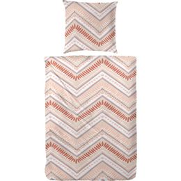 Primera Bettw&auml;sche &raquo;Renforce-Bettw&auml;sche Zick Zack&laquo; 2 Stk. mit modernen Zick Zack Streifen orange Renforc&eacute;, Obermaterial: 100% Baumwolle B/L: 135cm x 200cm, 1 