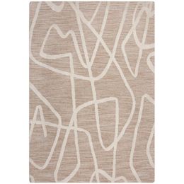 FLAIR RUGS Teppich &raquo;Micah&laquo; rechteckig 12 mm H&ouml;he Hoch-niedriger Flor in Wolle-Optik beige Kunstfaser B : 160cm 1 Stk., 12mm, L: 230cm