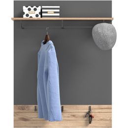 Home Affaire Garderobenpaneel &raquo;Riga, H&ouml;he 117 cm, mit Hutablage, Kleiderstange, 3 Haken&laquo; Wandpaneel, Paneel, Wandhaken, Wandboard braun Holzwerkstoff 