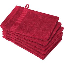 Dyckhoff Waschhandschuh &raquo;Planet&laquo; 450 g/m&sup2;, aus reiner Baumwolle, trocknergeeignet rot Walkfrottier B/L: 16cm x 21cm
