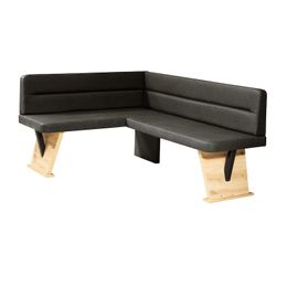 Home Affaire Eckbank &raquo;Laros&laquo; Bezug in verschiedenen Qualit&auml;ten und Farben schwarz Holzwerkstoff, Massivholz B/H/T: 182cm x 87,5cm x 141cm, Kunstleder,