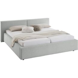 Meise M&ouml;bel meise.m&ouml;bel Polsterbett &raquo;Cube wahlweise mit Matratze und Bettkasten&laquo; extra flaches Kopfteil, erh&auml;ltlich in den Breiten 140cm, 160cm & 180cm grau 