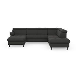 Sit & More sit&more Wohnlandschaft &raquo;Marano U-Form&laquo; inklusive Kopfteilverstellung, optional Schlaffunktion & Bettkasten grau 100% Polyester B/H/T: 304cm x 216cm, 