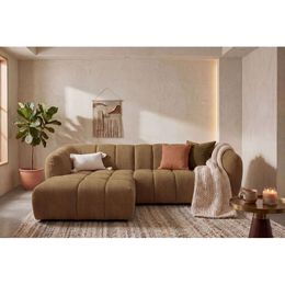 OTTO home Ecksofa &raquo;Gerron, Struktur-Chenille-Stoff mit M&eacute;lange-Effekt&laquo; Breite 271 cm, L-Form, vertikale Steppung, organische Rundungen 95%Polyester 5%