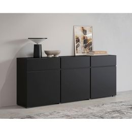 OTTO home Sideboard &raquo;Cross,Breite 180 cm, moderne grifflose Kommode,3 T&uuml;ren/3 Schubk&auml;sten&laquo; Schubladenschrank mit viel Stauraum, Einlegeb&ouml;den 