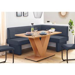 Home Affaire Eckbank blau B/H/T: 152cm x 89cm x 202cm, Kunstleder, langer Schenkel links