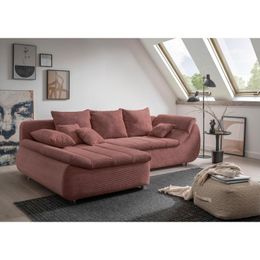 Home Affaire Ecksofa &raquo;Imola, bequem, aktuelle Steppung im Sitz, L-Form, Breite 270cm&laquo; wahlweise mit Bettfunktion rot Microfaser PRIMABELLE (100% 
