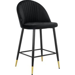 OTTO home Bistrostuhl &raquo;Embrosse&laquo; () 2 Stk.mit Sitz und R&uuml;cken gepolstert, in sch&ouml;nem Velourstoff, Sitzh&ouml;he 65 cm schwarz Stoff B/H/T: 48cm x 96cm x 