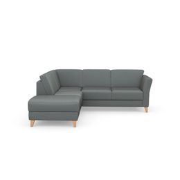 Sit & More sit&more Ecksofa &raquo;Visby L-Form&laquo; Wahlweise mit Schlaffunktion und Stauraum, frei im Raum stellbar grau B/H/T: 248cm x 87cm x 213cm, Chenille, Ottomane 
