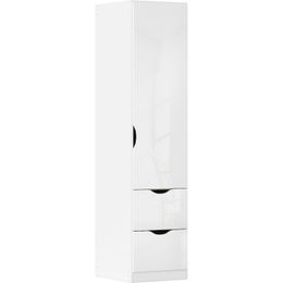Rauch Kleiderschrank &raquo;Freiham&laquo; mit Griffmulden und Schubk&auml;sten wei&szlig; Holzwerkstoff wei&szlig;, B/H/T: 47cm x 197cm x 54cm