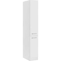 KOCHSTATION Apothekerschrank &raquo;KS-Gera&laquo; Breite 30 cm wei&szlig; Holzwerkstoff wei&szlig;, B/H/T: 30cm x 200cm x 60cm, T&uuml;ren: 2 Stk.