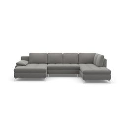 Sit & More sit&more Wohnlandschaft &raquo;Latigo U-Form&laquo; mit Recamiere, wahlweise mit Schlaffunktion und Bettkasten grau B/H/T: 326cm x 201cm, Struktur, Recamiere 