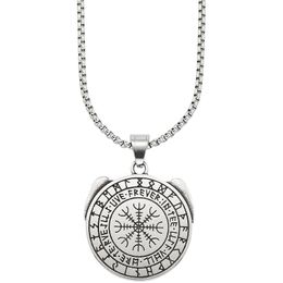 Bruno Banani Herren Kette mit Anh&auml;nger &raquo;Schmuck Geschenk Edelstahlkette mit Anh&auml;nger rund&laquo; silber Edelstahl, L: 55 B: 2,6mm
