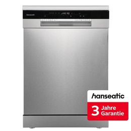 Hanseatic Standgeschirrsp&uuml;ler &raquo;HG6085A147831ES&laquo; 14 Ma&szlig;gedecke inkl. 3 Jahre Herstellergarantie silber Ger&auml;uscharmer Betrieb mit 44 dB(A) f&uuml;r mehr Komfort im 