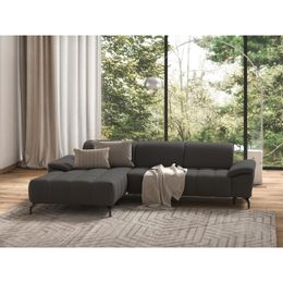 Sit & More sit&more Ecksofa &raquo;Cool L-Form&laquo; wahlweise mit Kopfteilverstellung und Vorziehsitz, motorisch grau B/H/T: 290cm x 79cm x 185cm, Luxus-Microfaser Paris, 