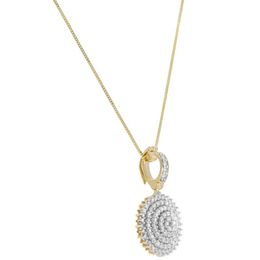Firetti Damen Kette mit Anh&auml;nger &raquo;Schmuck Geschenk Gold 585 Halsschmuck Halskette Goldkette Venezianer&laquo; mit Diamanten silber 0,48, Diamanten Gelbgold 