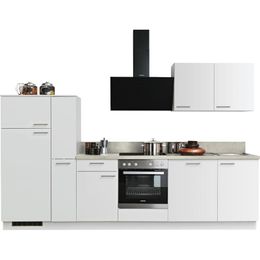 KOCHSTATION K&uuml;chenzeile &raquo;KS-Scafa, mit h&ouml;henverstellbaren F&uuml;&szlig;en&laquo; vormontiert, wahlweise mit E-Ger&auml;ten, mit Soft-Close, Breite 310 cm wei&szlig; B/H/T: 310cm