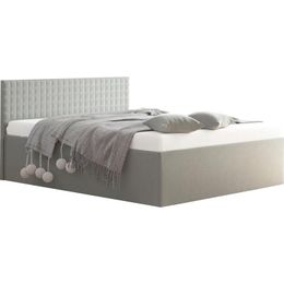 Westfalia Schlafkomfort Polsterbett mit Bettkasten bei Ausf&uuml;hrung mit Matratze grau Liegefl&auml;che L&auml;nge B: 200cm x 180cm, Samtvelours, H&ouml;he Bettseite: 33cm, ohne Matratze