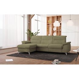 Sit & More sit&more Ecksofa &raquo;Astoria L-Form&laquo; wahlweise mit motorischer Relaxfunktion gr&uuml;n 100% Polyester B/H/T: 260cm x 91cm x 175cm, Flachgewebe, Recamiere 
