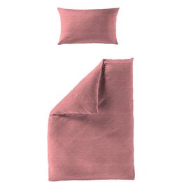 Bierbaum Bettw&auml;sche &raquo;Chic Uni&laquo; 2 Stk. Schickes Unidesign: Modern und elegant f&uuml;r jedes Schlafzimmer rosa Seersucker, Obermaterial: 100% Baumwolle B/L: